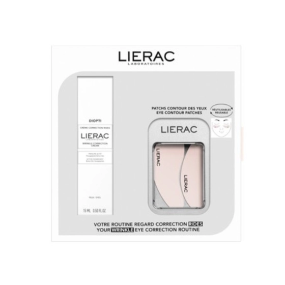 Lierac Diopti Околоочен крем против бръчки 15мл + Пачове 2 бр. | benu.bg